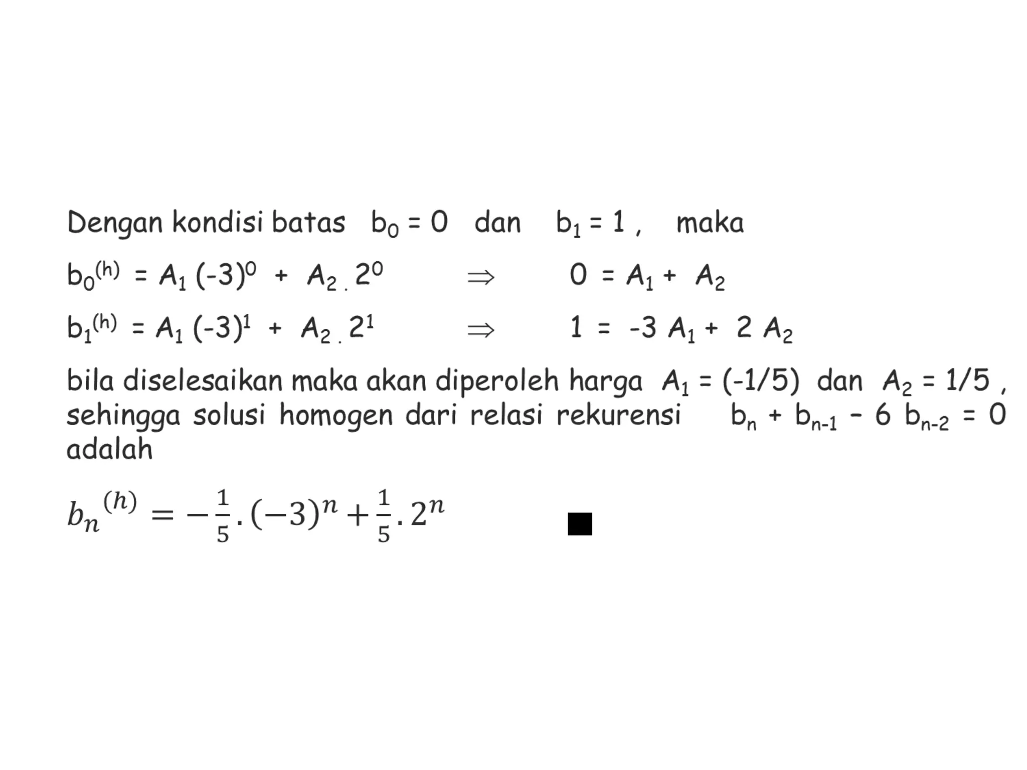 Relasi rekursif linier homogen koefisien konstan | PPT