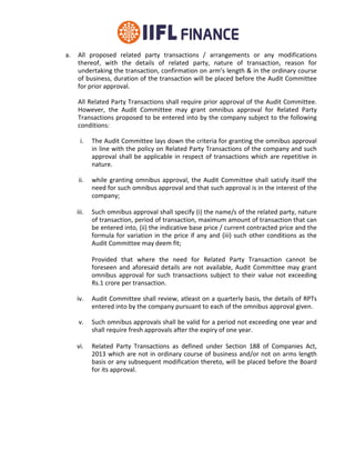 Related Party Transaction Policy And The Subsidiaries | PDF