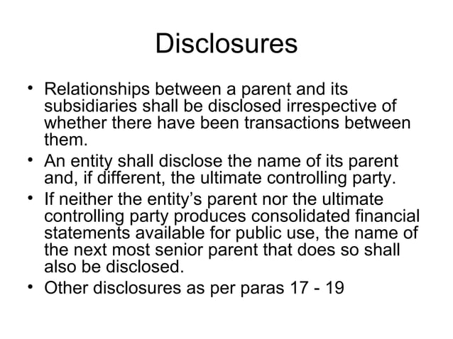 Related party disclosures ias 24 | PPT | Business | Business and Finance