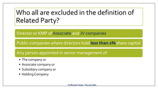 Related Party Transaction as per Companies Act and SEBI(LODR) | PDF