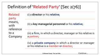 Related Party Transaction as per Companies Act and SEBI(LODR) | PDF