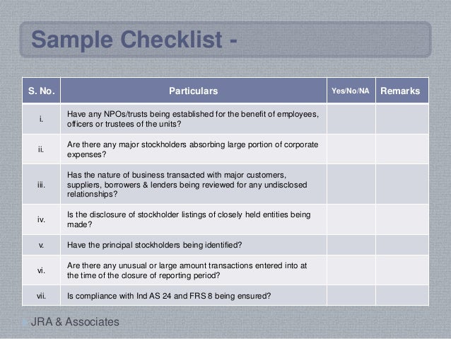 Related Party Transactions - An Audit Perspective