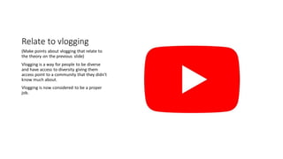 Relate theory to vlogging | PDF