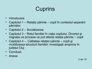 Relatia parinte copil in ... | PPT