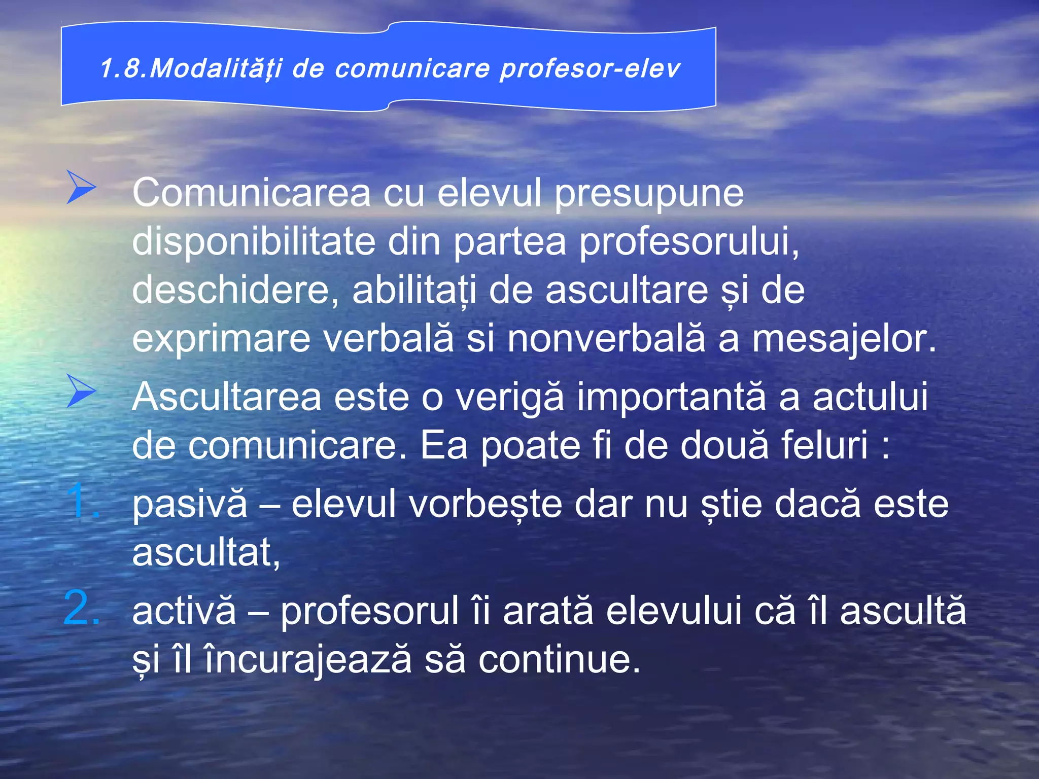 Relatia profesor elev | PPT