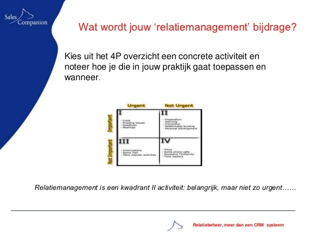 Relatiebeheer Is Meer Dan Een Crm Systeem