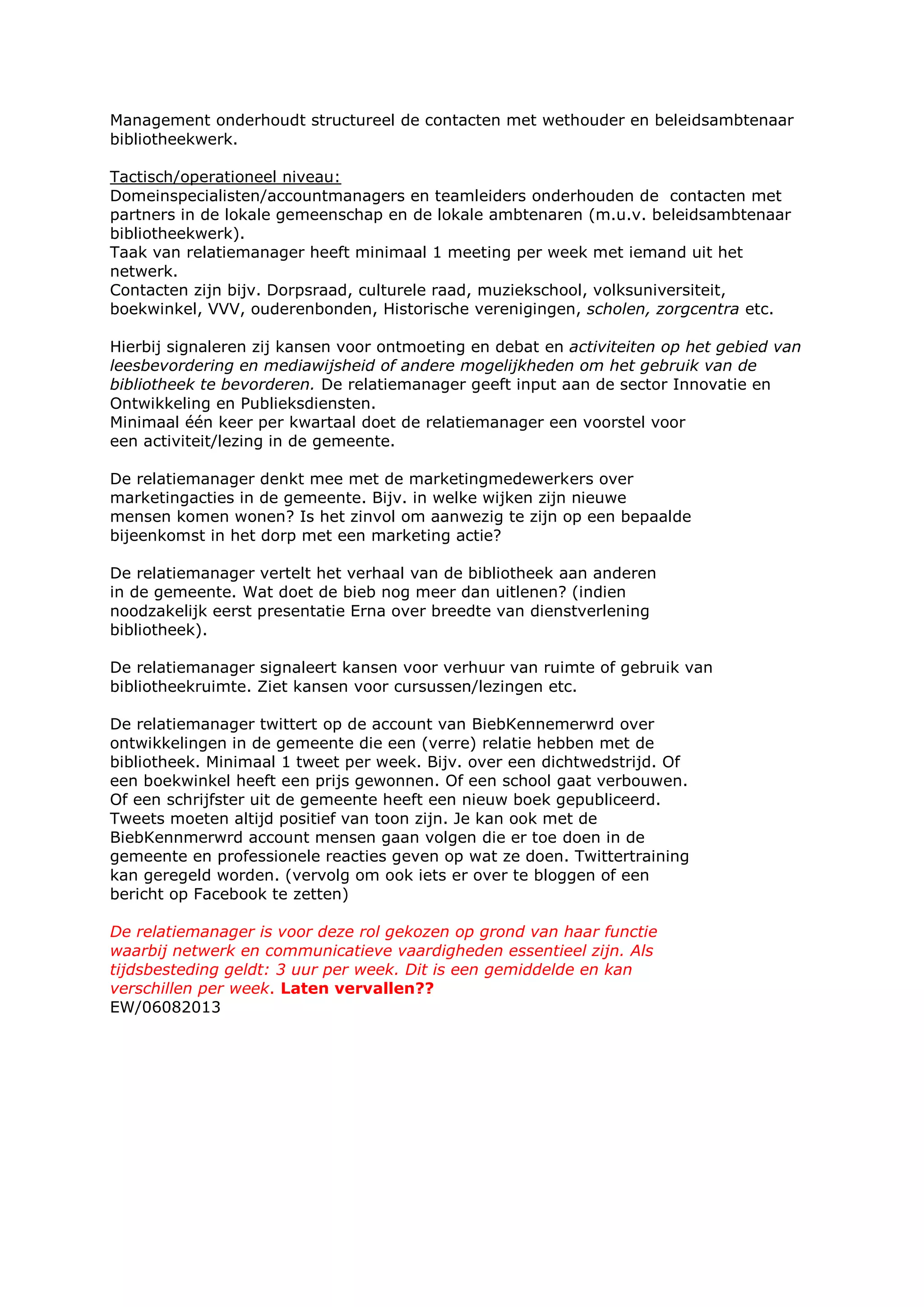 Relatiemanagement per gemeente | DOCX