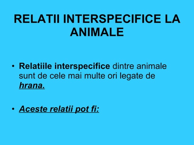 Relatii intere speciile animale | PPT