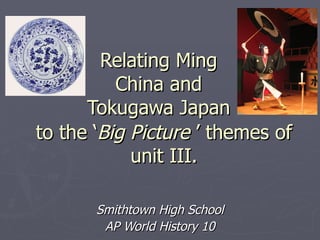 Relating Ming China And Tokugawa Japan To The | PPT
