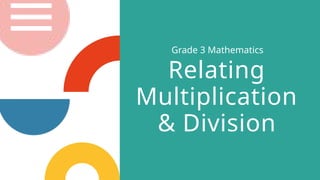 Relating Multiplication and Division Educational Presentation in Blue ...