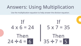 Relating Multiplication and Division Educational Presentation in Blue ...