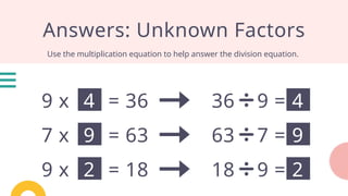 Relating Multiplication and Division Educational Presentation in Blue ...
