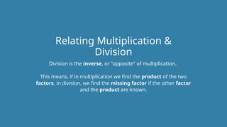 Relating Multiplication and Division Educational Presentation in Blue ...