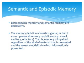 Relational learning and amnesia | PPT