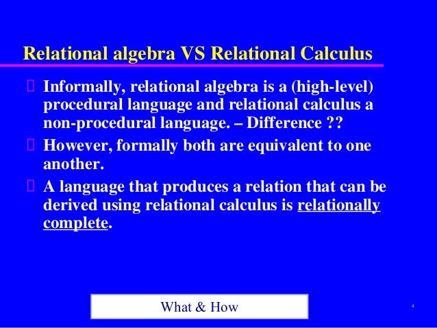 Relational Algebra And Relational Calculus