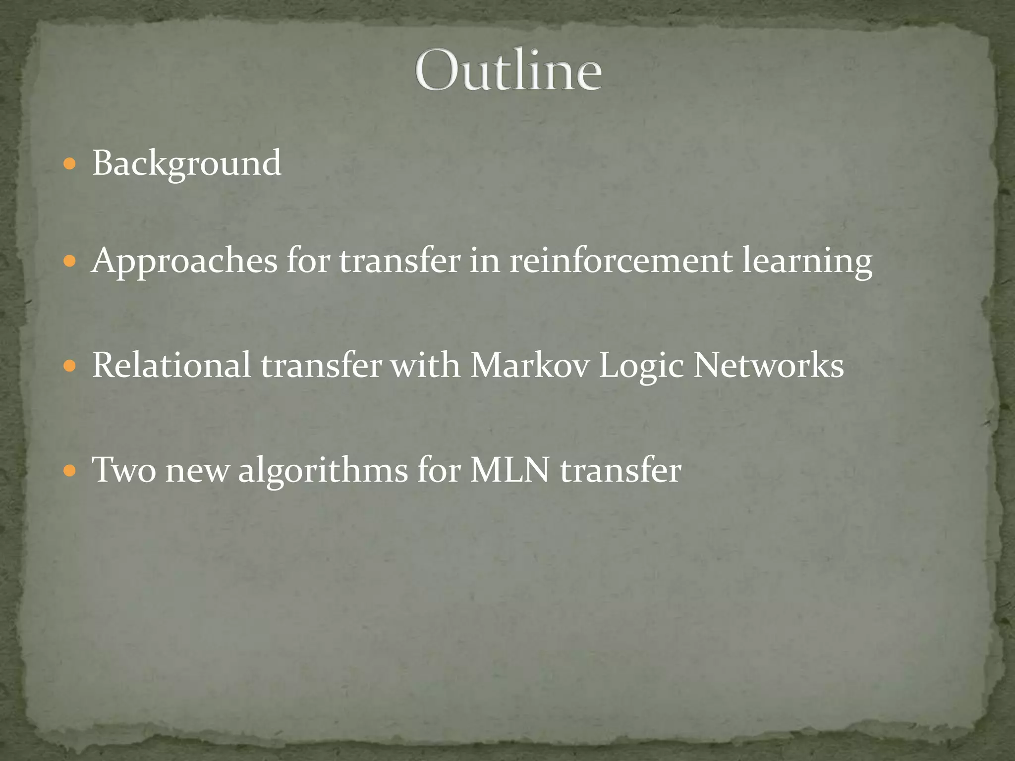 Relational Transfer in Reinforcement Learning | PPT