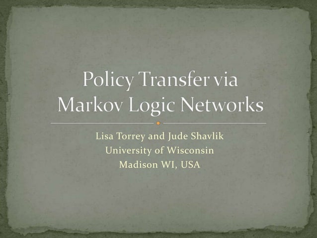 Relational Transfer In Reinforcement Learning Ppt Free Download