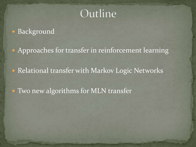 Relational Transfer in Reinforcement Learning | PPT