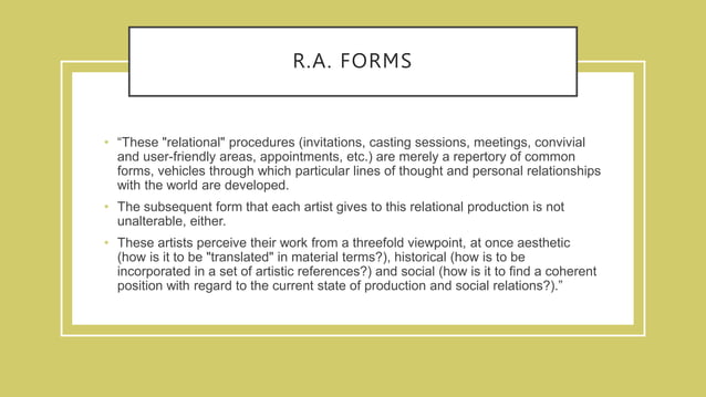 Relational Aesthetics Pptx