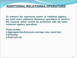 Relational algebra | PPT