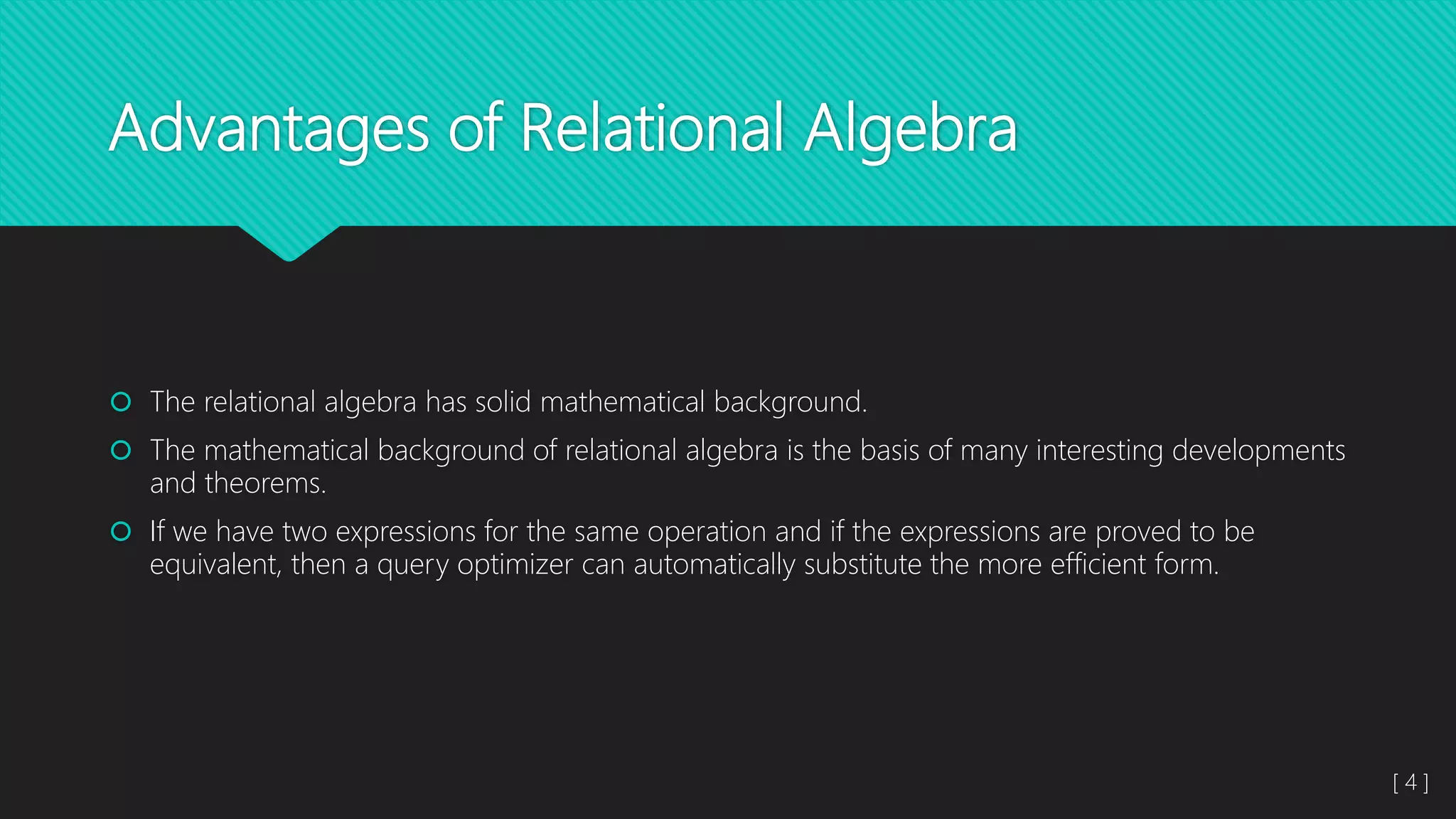 A simple presentation on Relational Algebra | PPTX