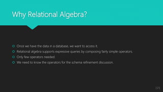 A simple presentation on Relational Algebra | PPTX