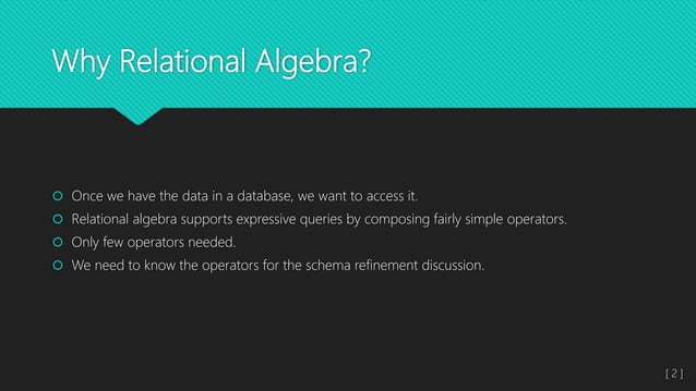 A simple presentation on Relational Algebra | PPTX
