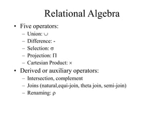 Relational Algebra.ppt | Databases | Computer Software and Applications