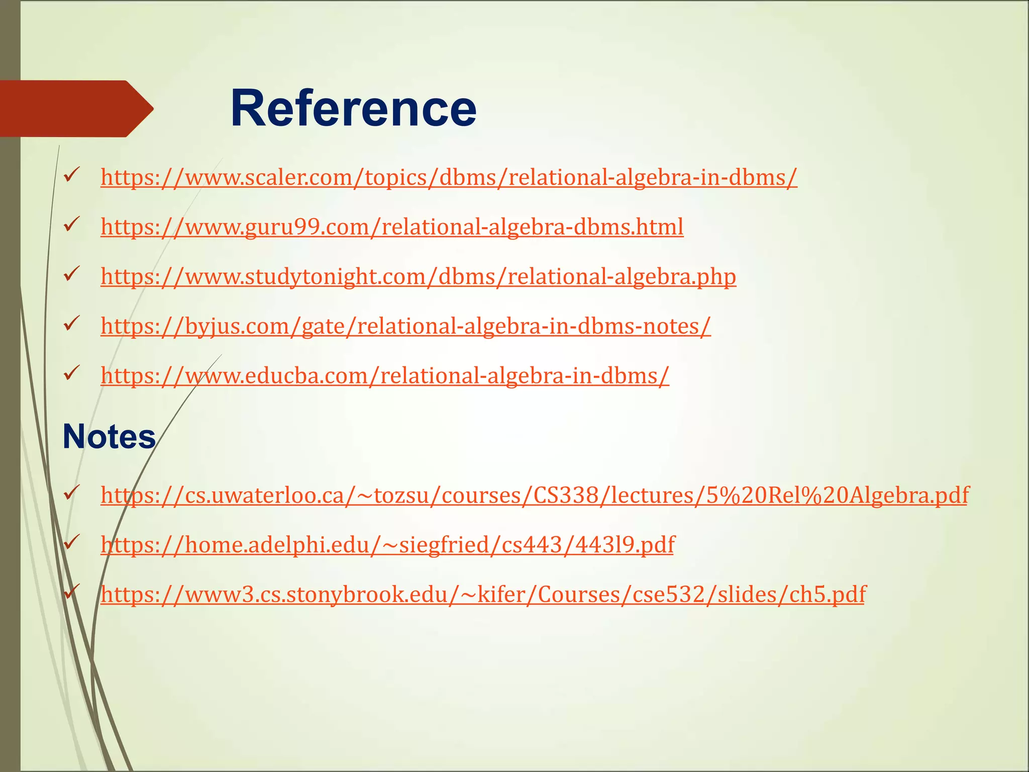 Relational Algebra.ppt | Databases | Computer Software and Applications