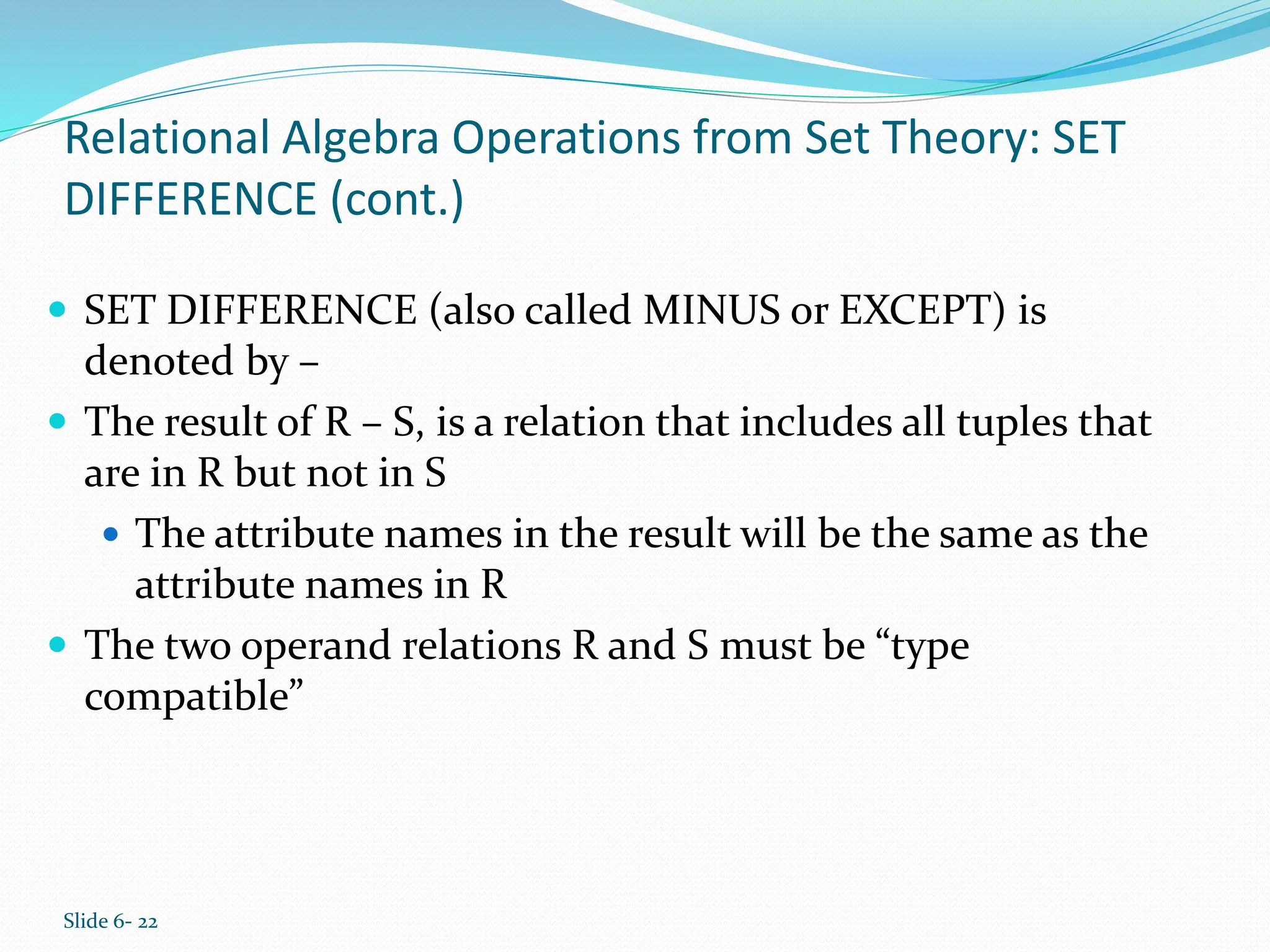 Relational Algebra.pptx for Module four | PPTX