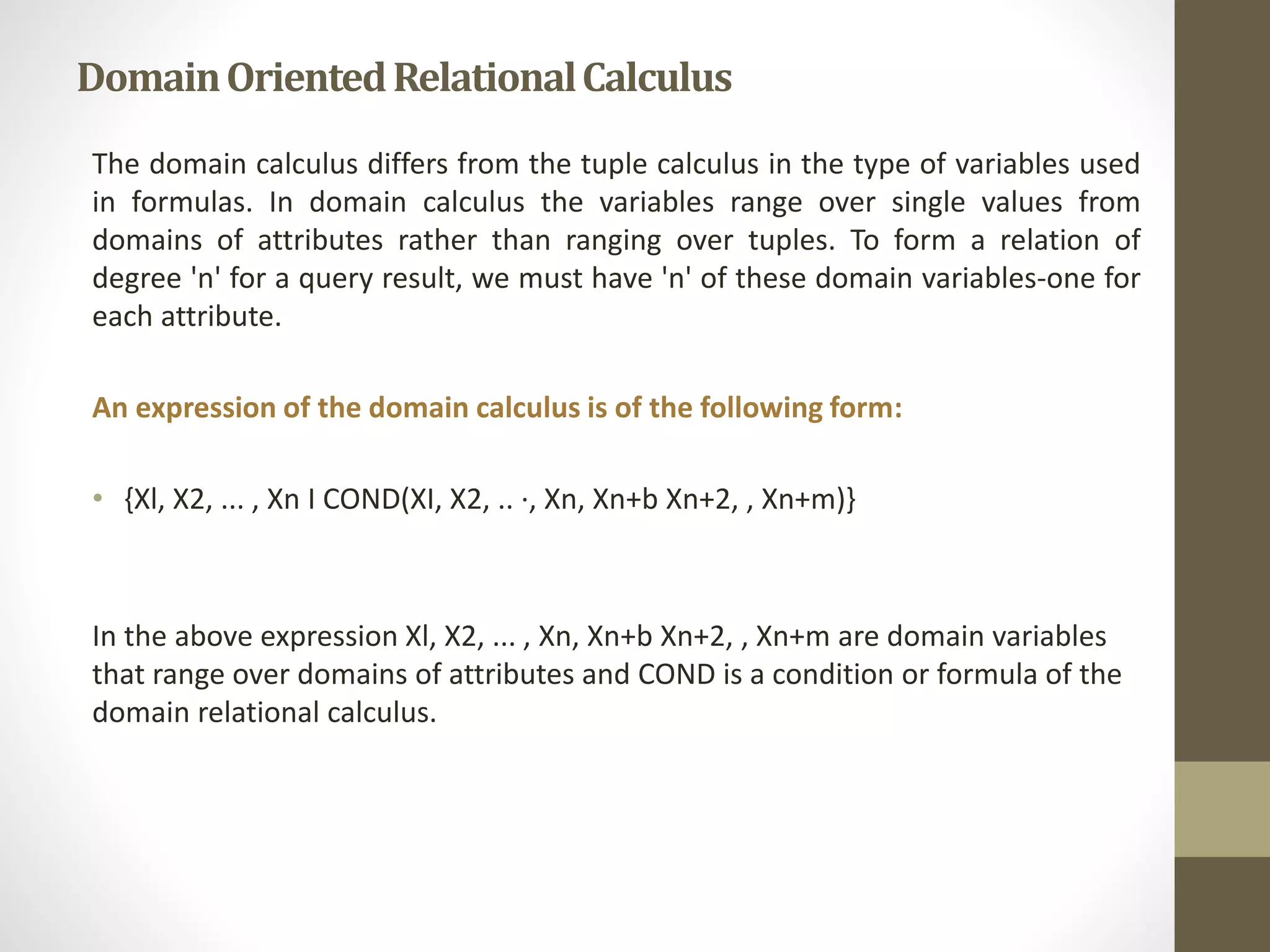 Relational algebra calculus | PPT