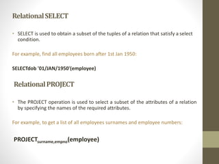 Relational algebra calculus | PPT