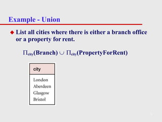 Relational algebra dbms (2130703) - 160920107003 | PPT