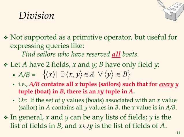 Relational Algebra and Calculus.ppt | Databases | Computer Software and Applications