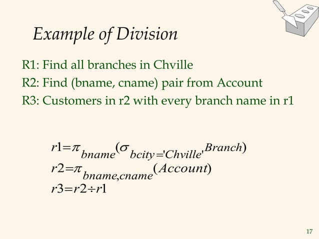 Relational Algebra and Calculus.ppt | Databases | Computer Software and Applications