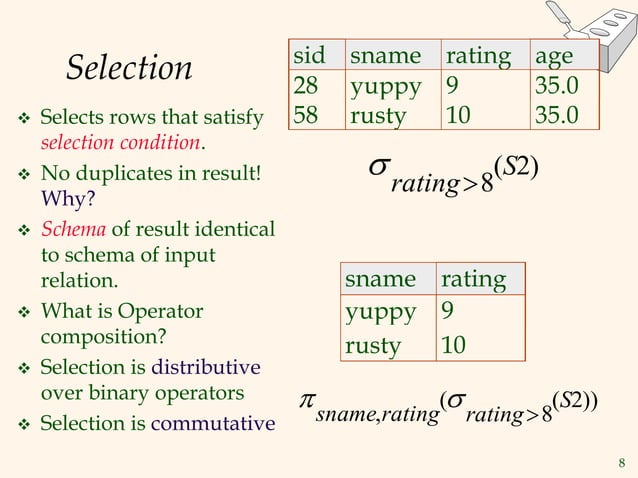 Relational Algebra and Calculus.ppt | Databases | Computer Software and Applications