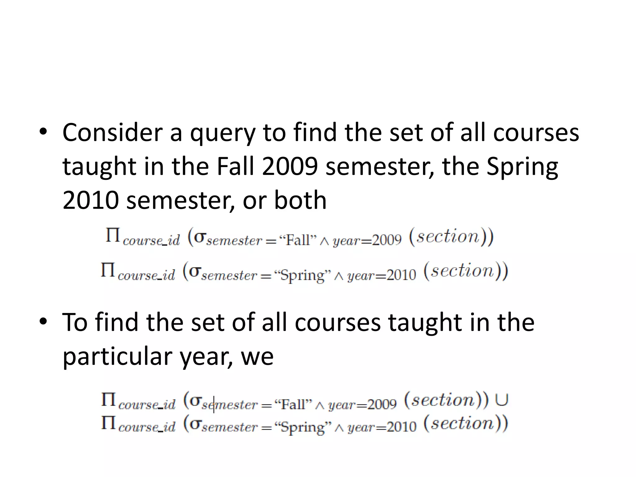 Relational algebra in dbms | PDF