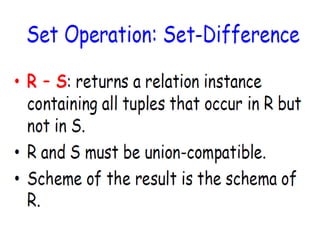 Relational algebra in dbms | PPT