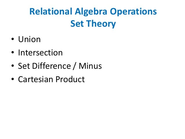 Relational algebra in dbms
