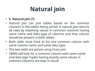 Relational Algebra in DBMS power ppoint pesenetation | PPT