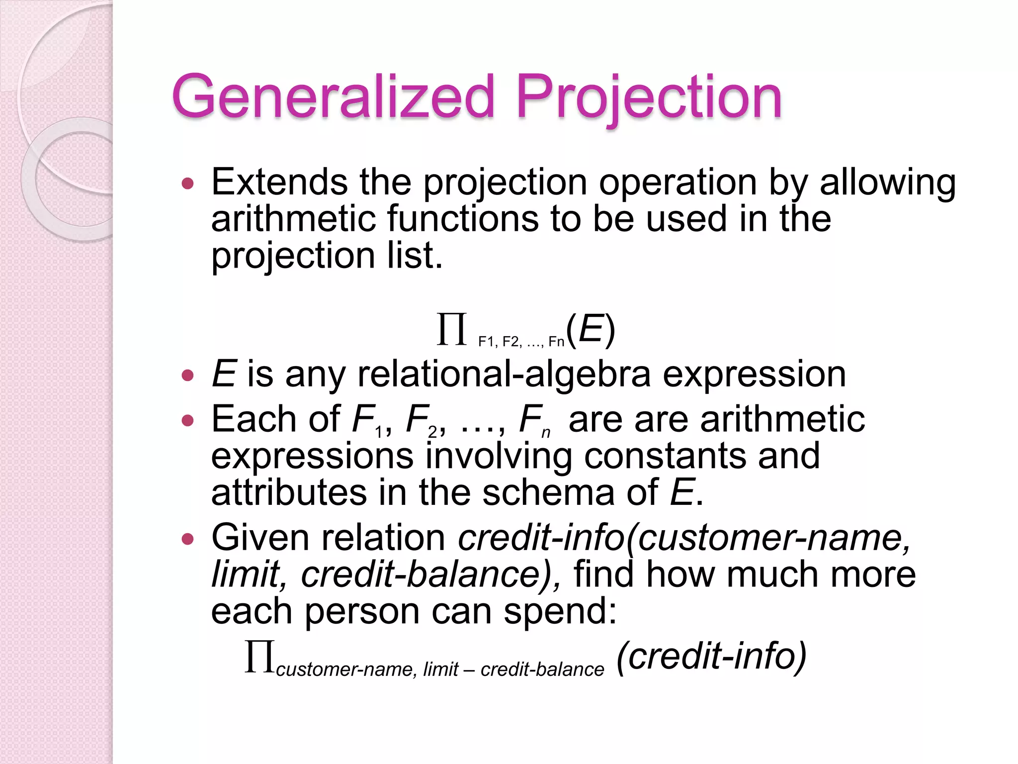 Relational algebra operations | PPT
