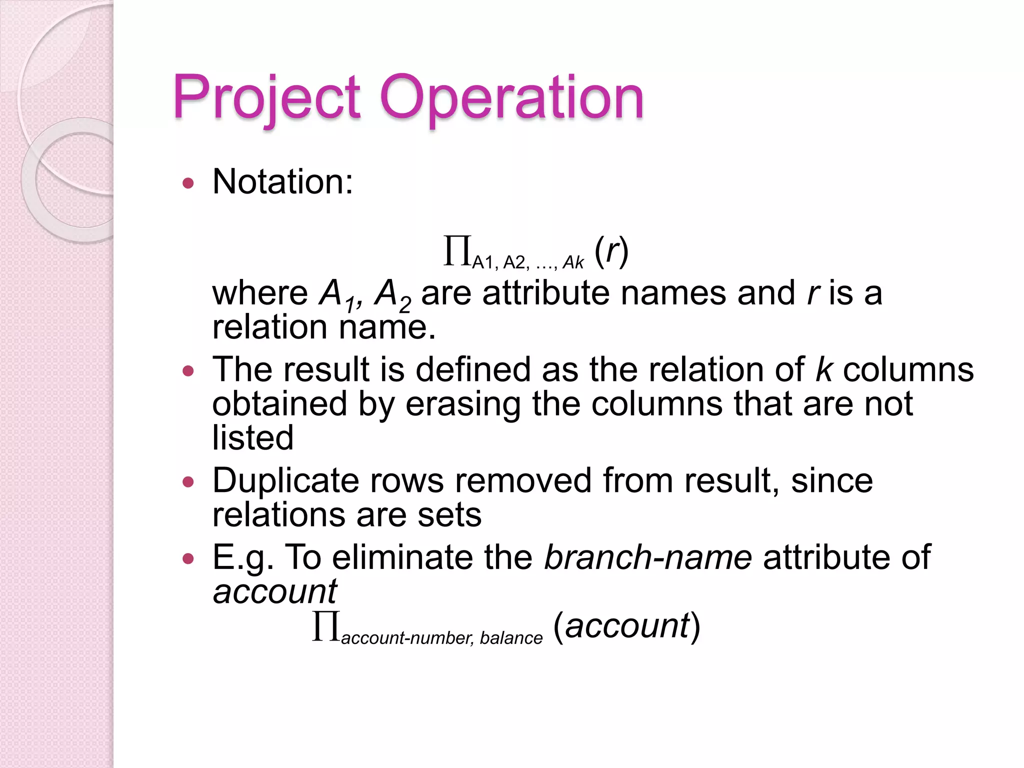 Relational algebra operations | PPT