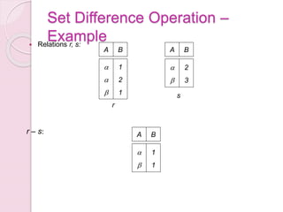 Relational algebra operations | PPT