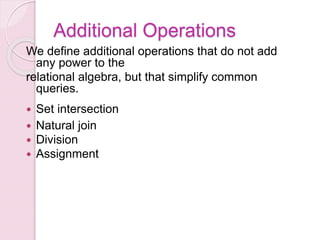 Relational algebra operations | PPT