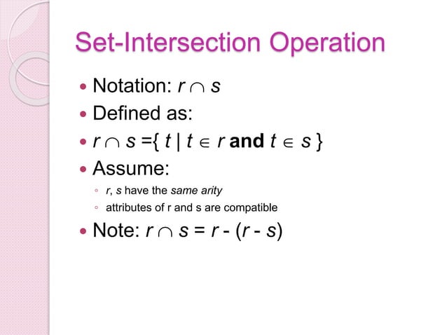 Relational algebra operations | PPT | Databases | Computer Software and ...