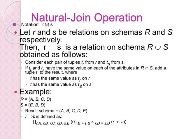 Relational algebra operations | PPT | Databases | Computer Software and ...