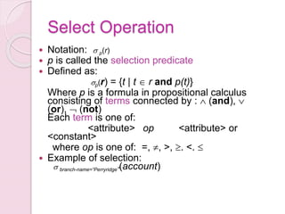 Relational algebra operations | PPT