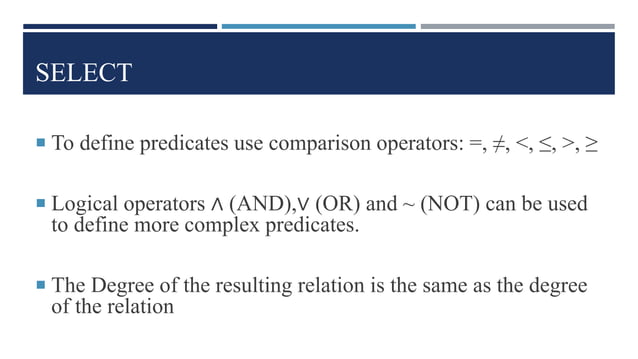 Relational Algebra and it's Operations pptx | PPTX