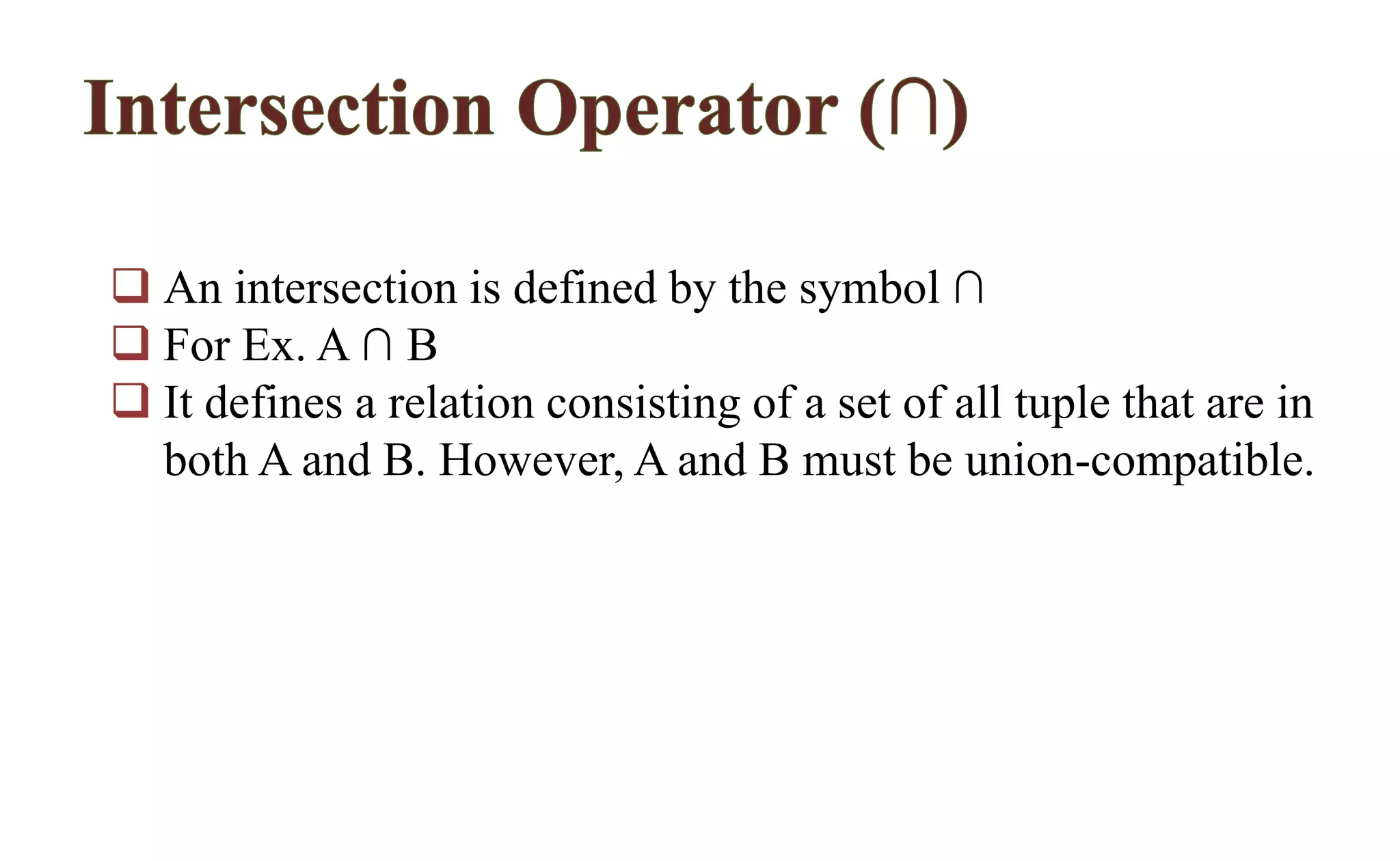 Relational algebra ppt | PPTX