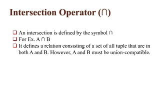 Relational algebra ppt | PPTX